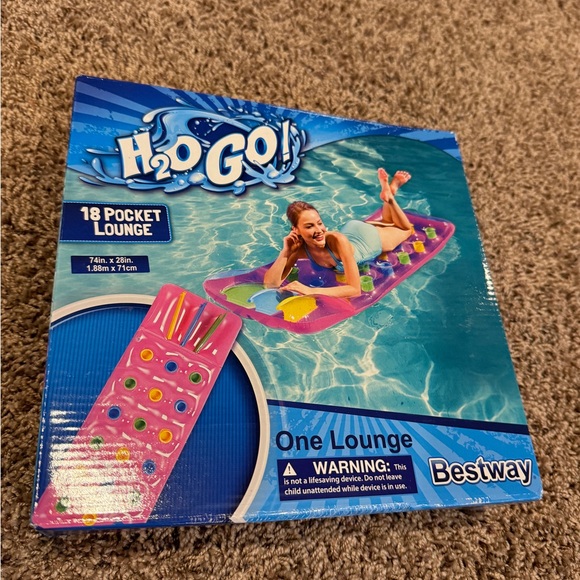 H2O Go! | Other | H2o Go Pool 8 Pocket Lounge Inflatable 74x28 Pink ...